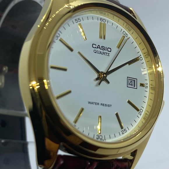 Accessories | Casio Leather Watch Men 37mm Diameter Brand New | Poshmark